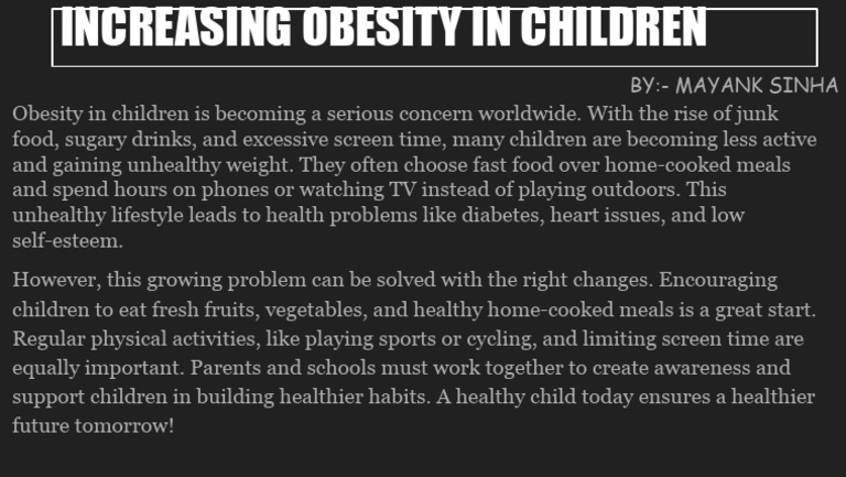 Combating Childhood Obesity Today | PDF