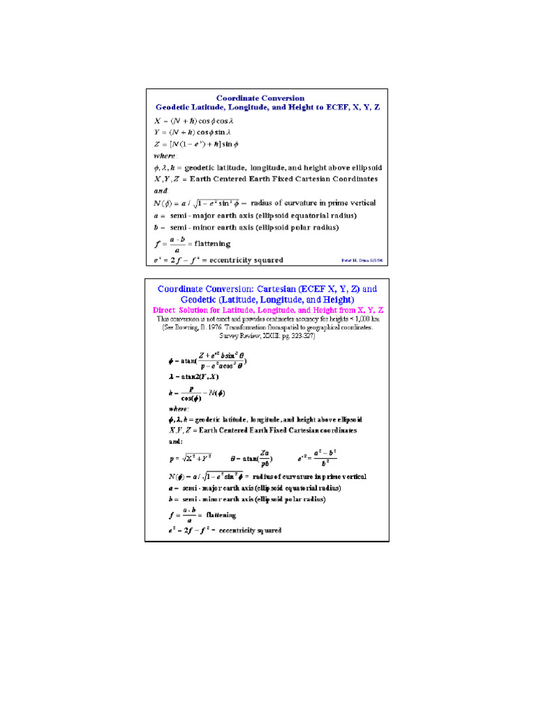 Conversion de Coordenadas | PDF