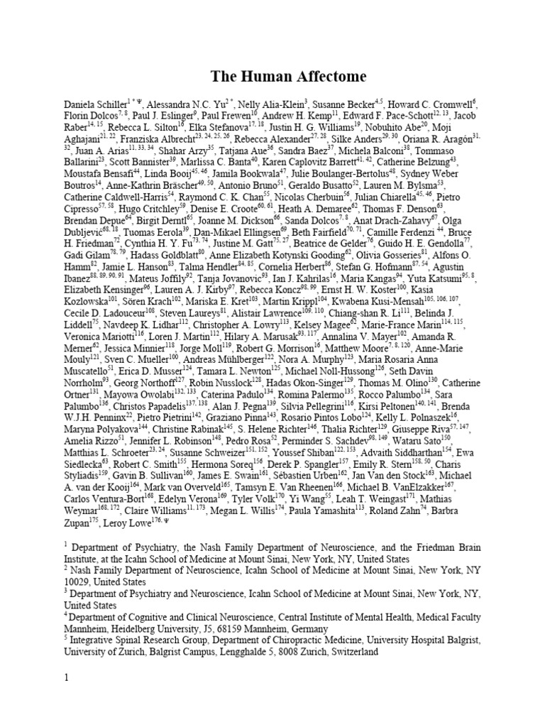 TheHumanAffectome Manuscript | PDF | Emotions | Affect (Psychology)