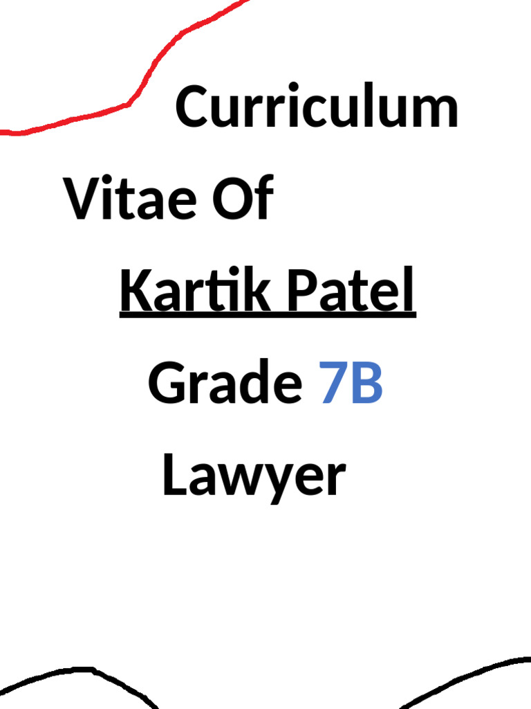 Kartik Patel's Grade 7B CV | PDF