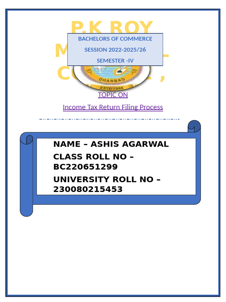 Income Tax Return Filing Guide | PDF