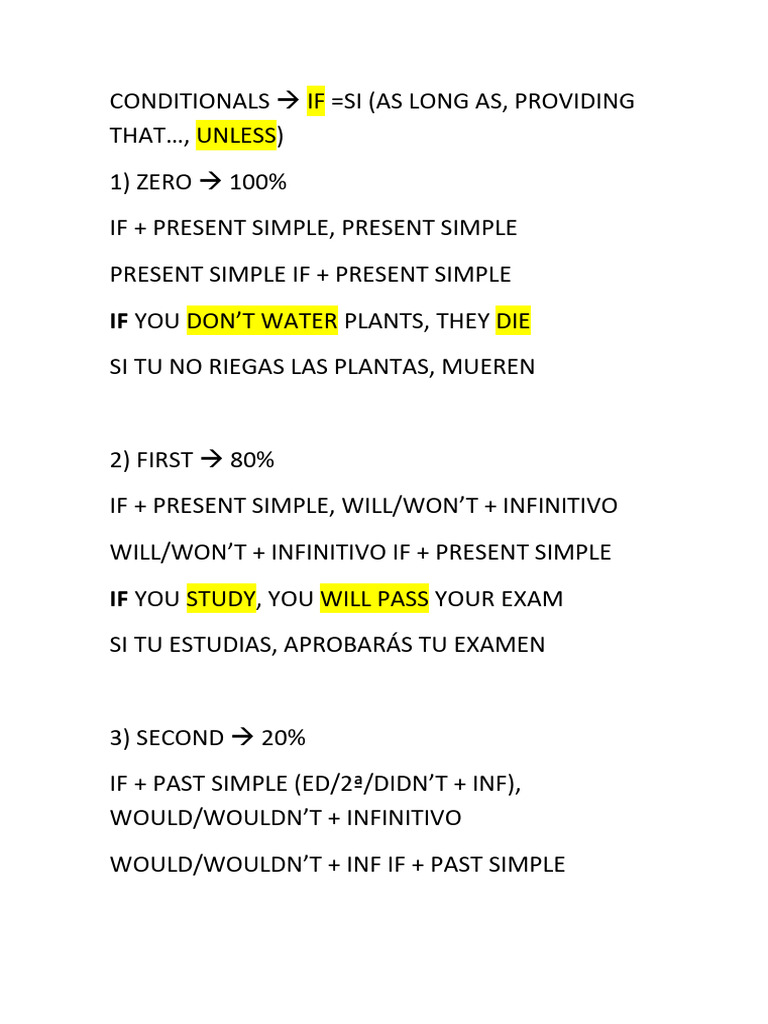 CONDITIONALS | PDF