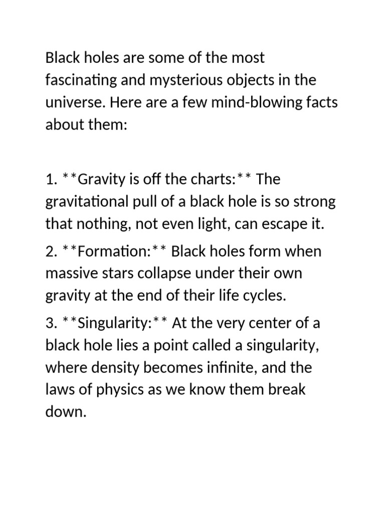 Black Holes Facts | PDF