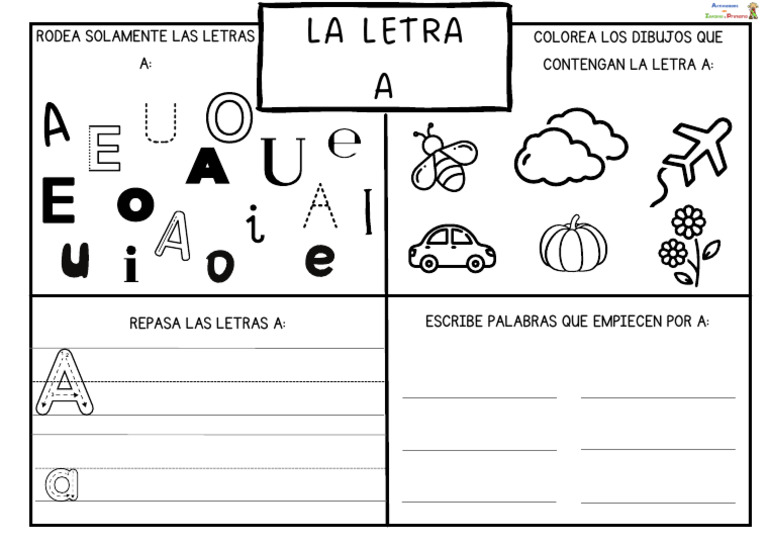 Ficha Letra A Lectoescritura | PDF