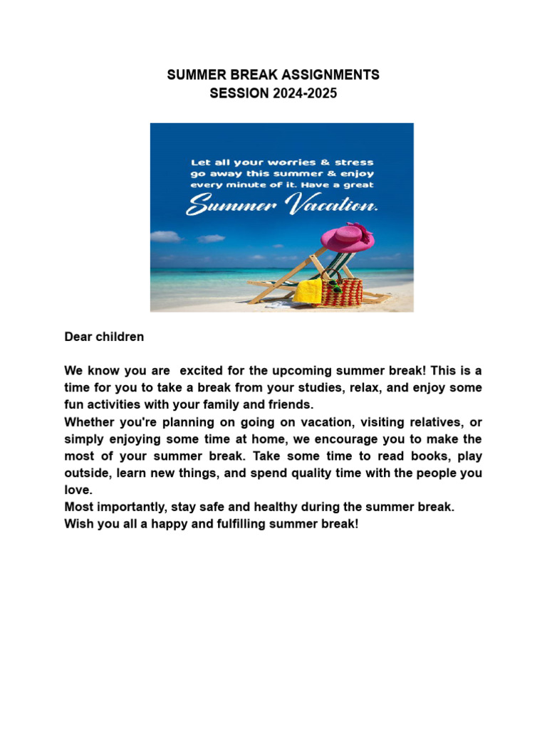 Summer Break Assignments for Class IX | PDF | Temperature | Green ...