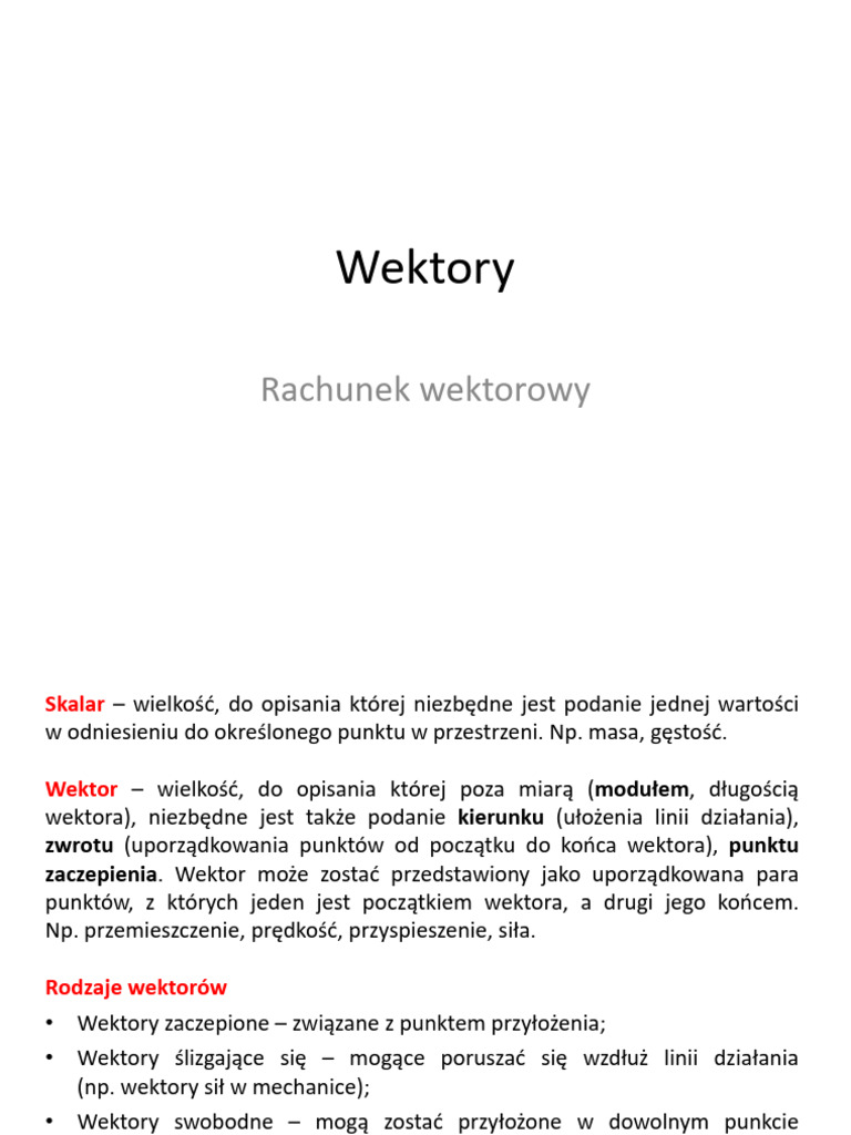 Rachunek Wektorowy | PDF