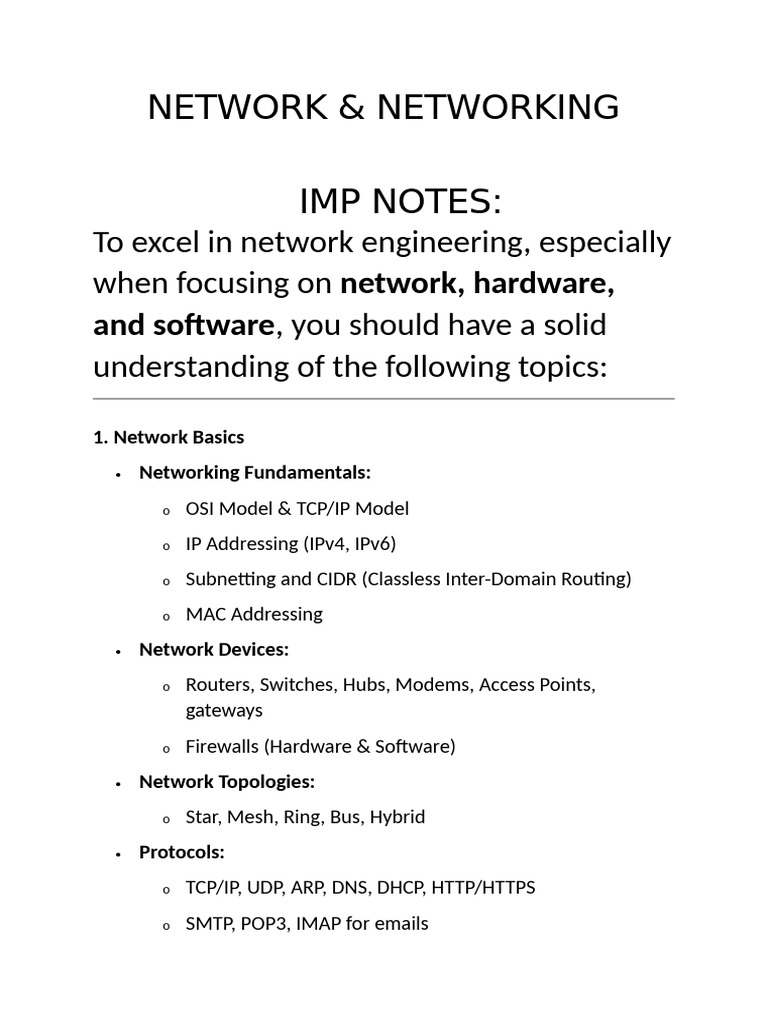 NETWORKING IMP NOTES | PDF | File Transfer Protocol | Computer Network