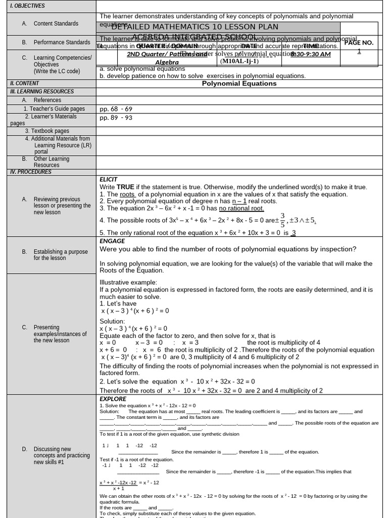 Sample DLP10-6 | PDF | Factorization | Equations