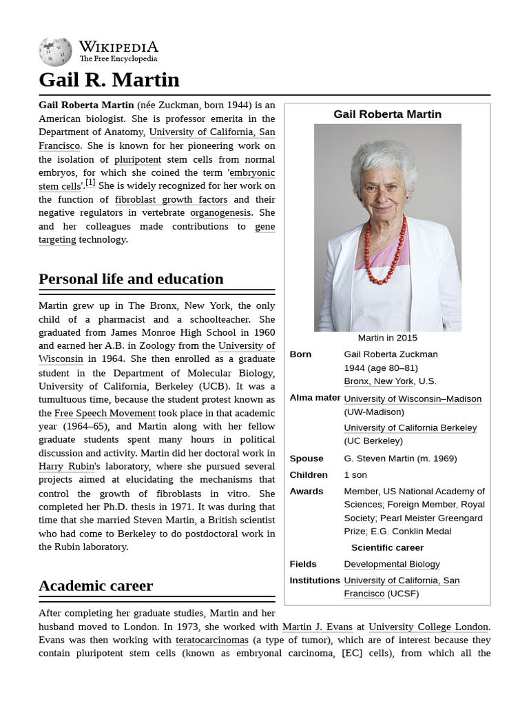 Gail_R._Martin | PDF | Life Sciences | Biological Processes
