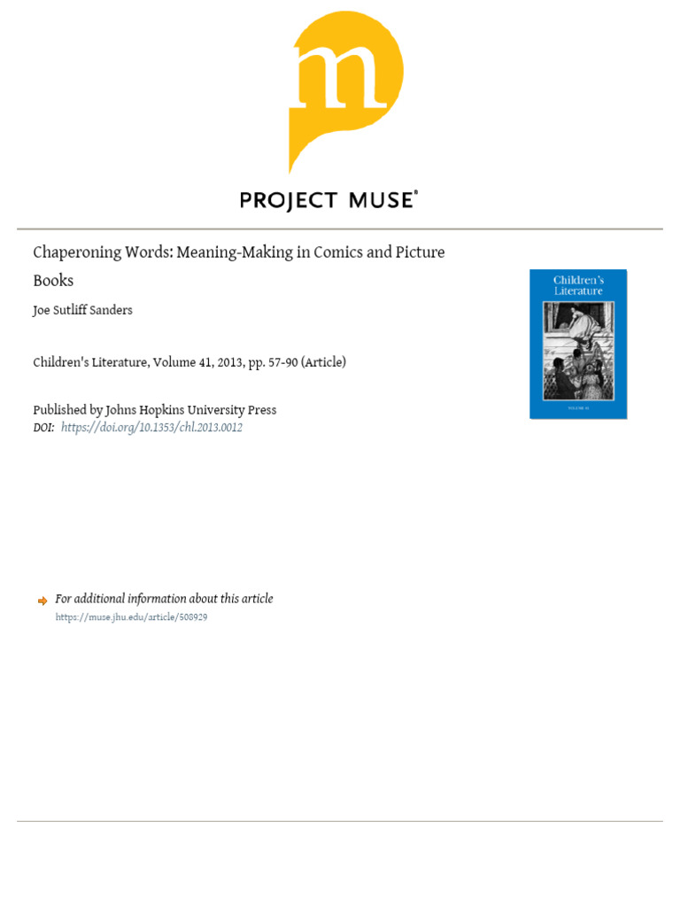 Chaperoning Words Making Meaning in Picture Books | PDF | Literacy | Comics