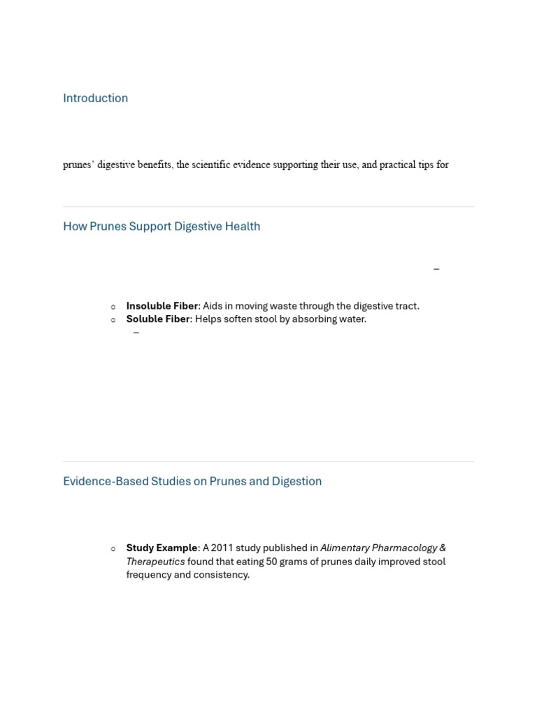 Prunes: Natural Digestive Health Aid | PDF | Dietary Fiber | Diet ...