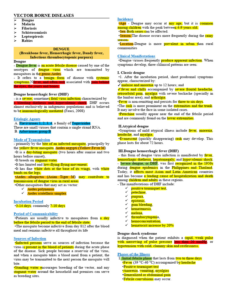 Overview of Vector-Borne Diseases | PDF | Malaria | Plasmodium Falciparum