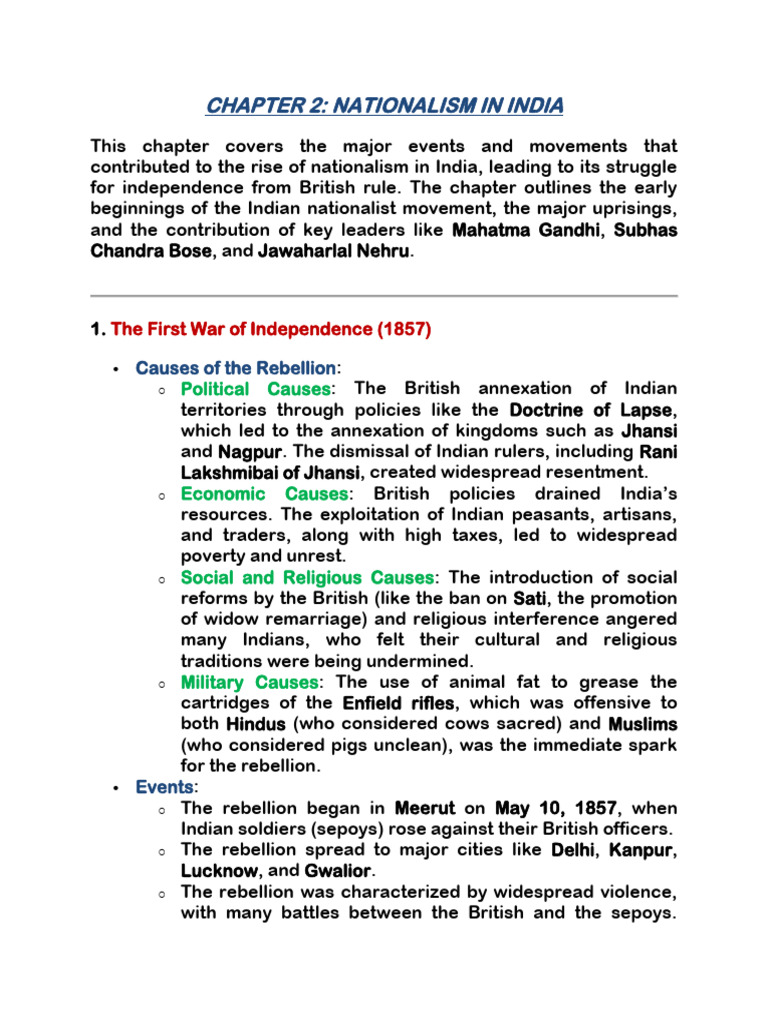 CHAPTER 2 (Nationalism in India) | PDF | British Raj | Mahatma Gandhi