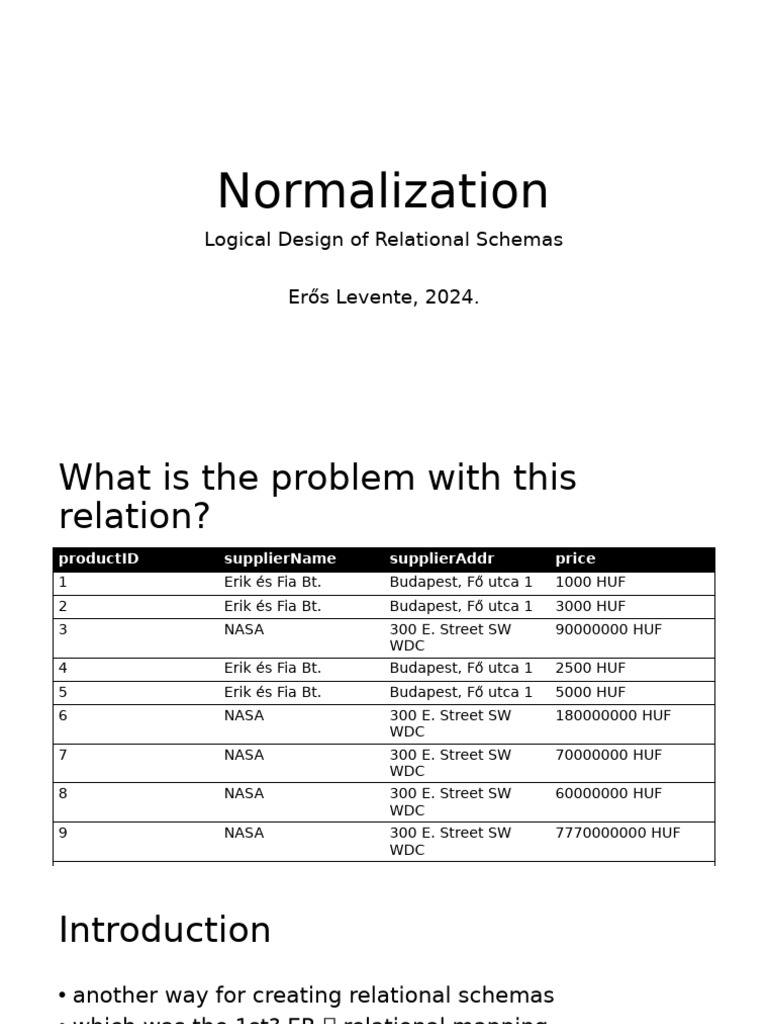 Understanding Relational Schema Normalization | PDF | Mathematics ...