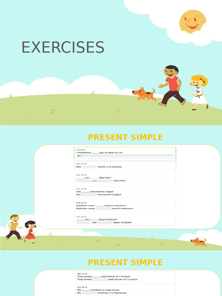Simple Tenses Exercises Guide | PDF