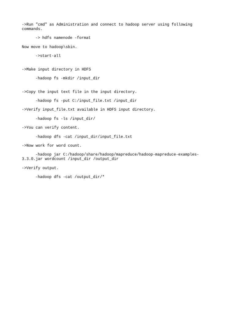 Commands For Word Count | PDF