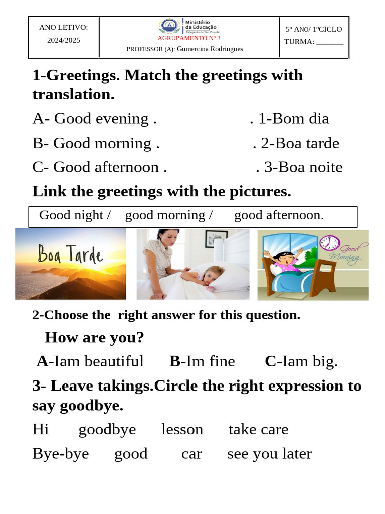 5th special needs worksheet | PDF