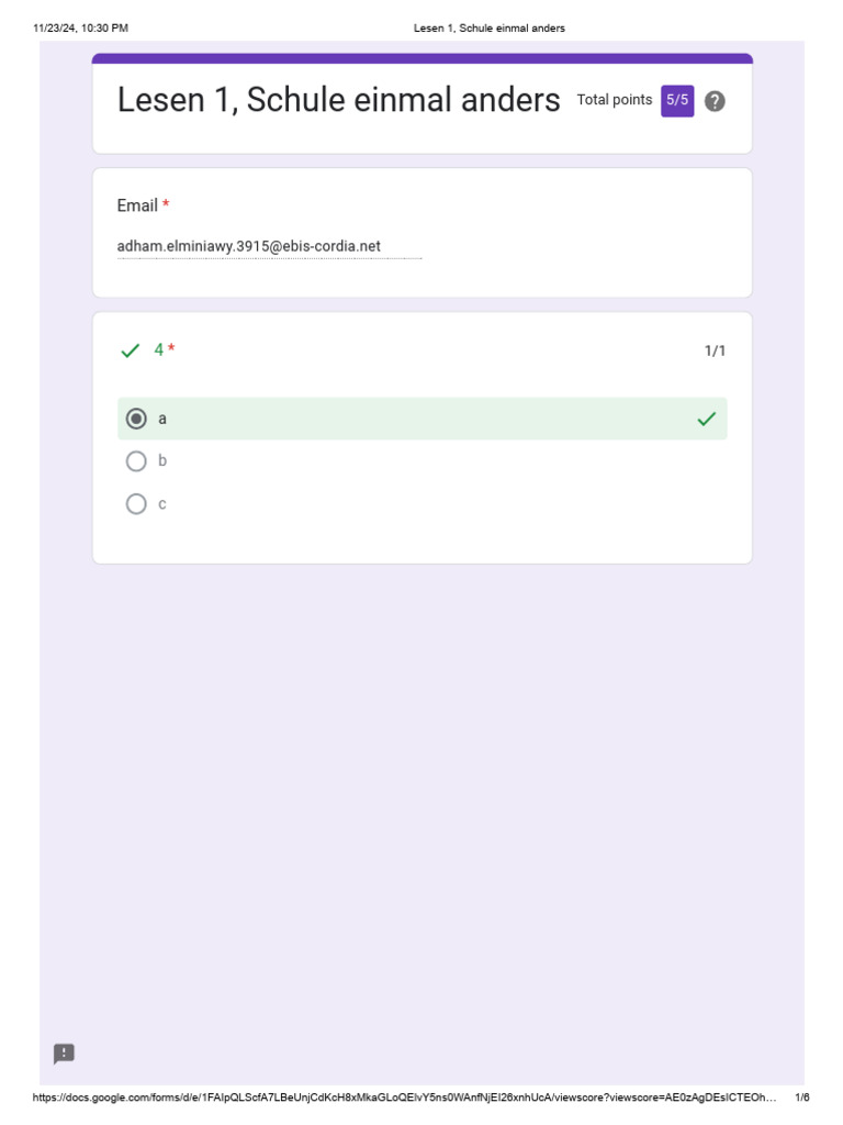 Lesen 1, Schule einmal anders | PDF