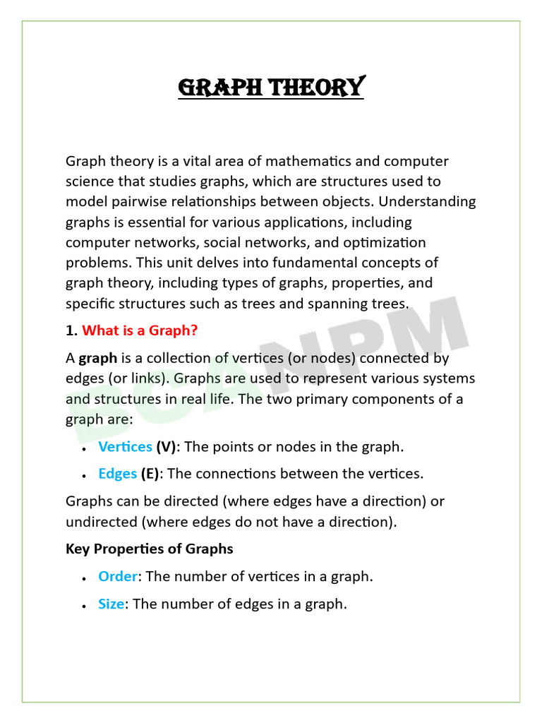 4- Graph Theory (1) | PDF | Graph Theory | Vertex (Graph Theory)