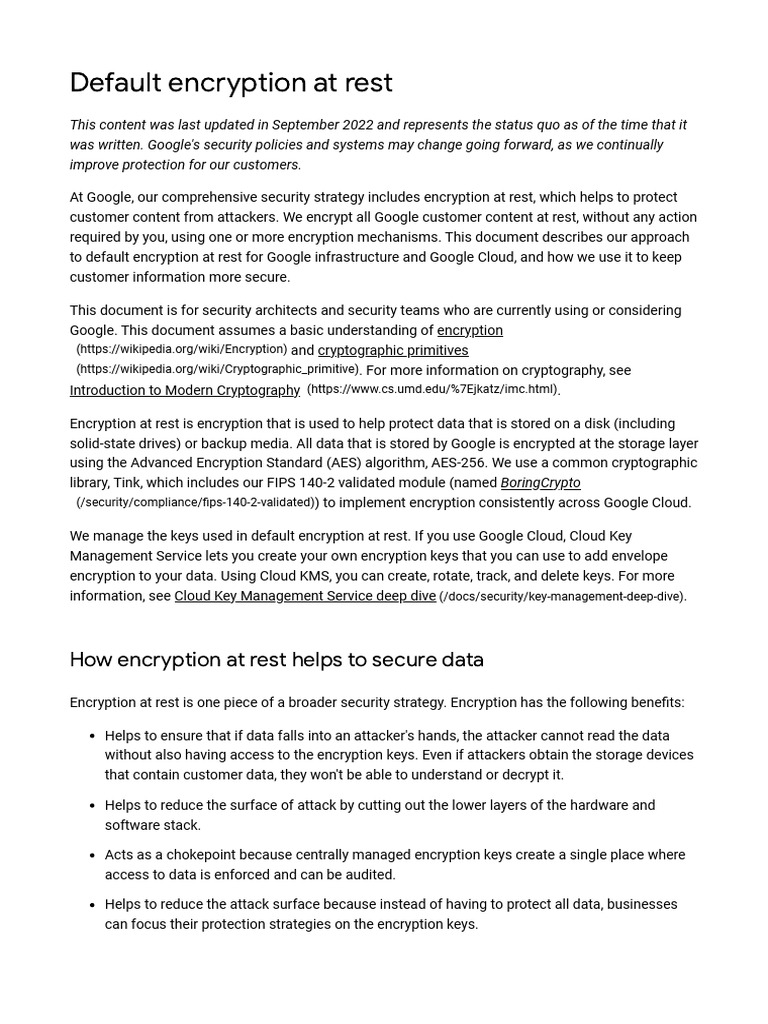 Criptografia em Repouso | PDF | Encryption | Cryptography