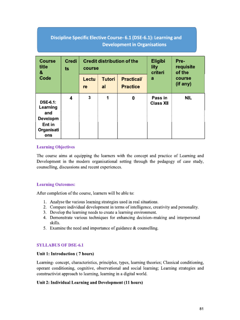 Learning and Development | PDF