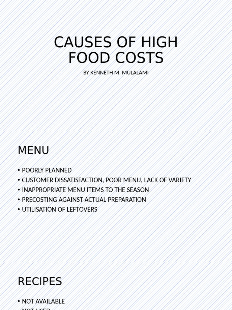 Causes of High Food Costs Explained | PDF