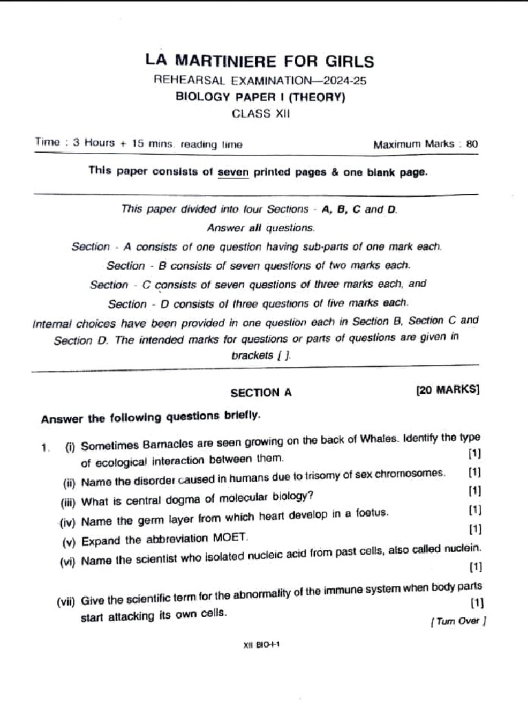 LMG Bio Pre Boards | PDF