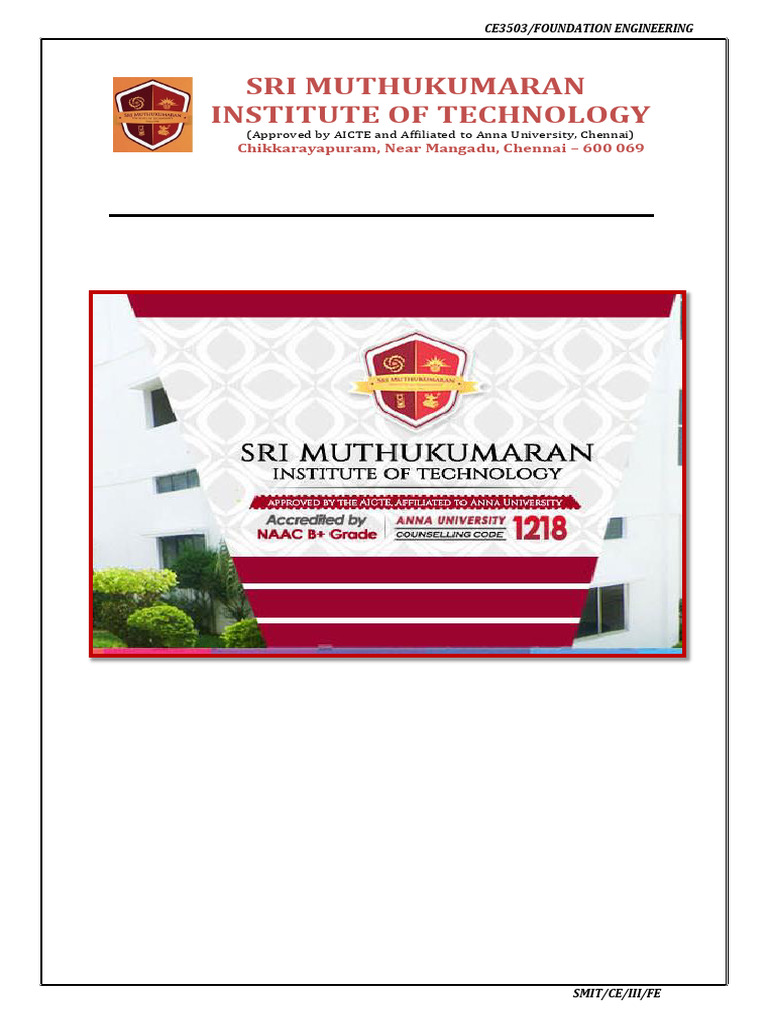 CE 3503 FE Course Material | PDF | Foundation (Engineering) | Earth ...