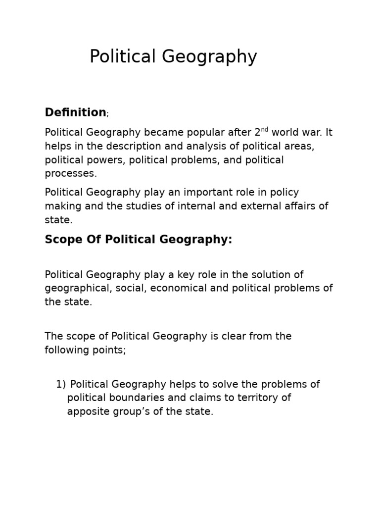 Understanding Political Geography Concepts | PDF | Geopolitics ...