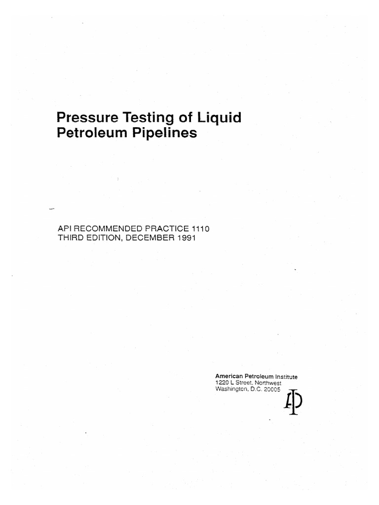 API- RP 1110 Hydrotesting | PDF