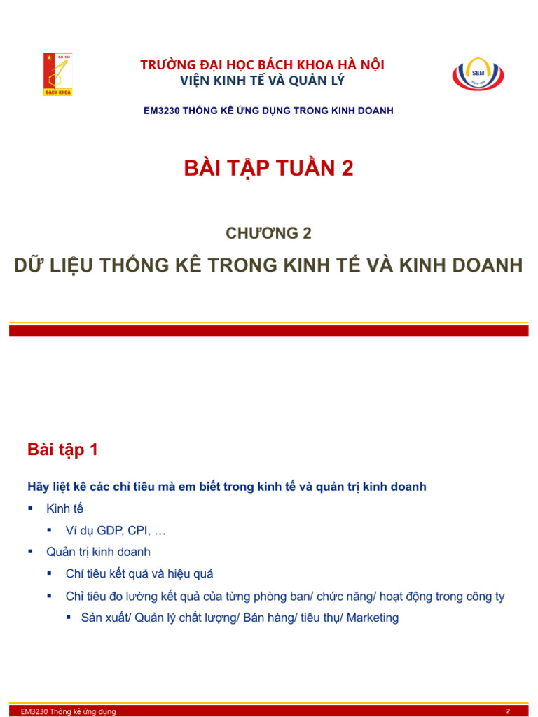 TKUD Bài tập tuần 2 Chương 2 | PDF