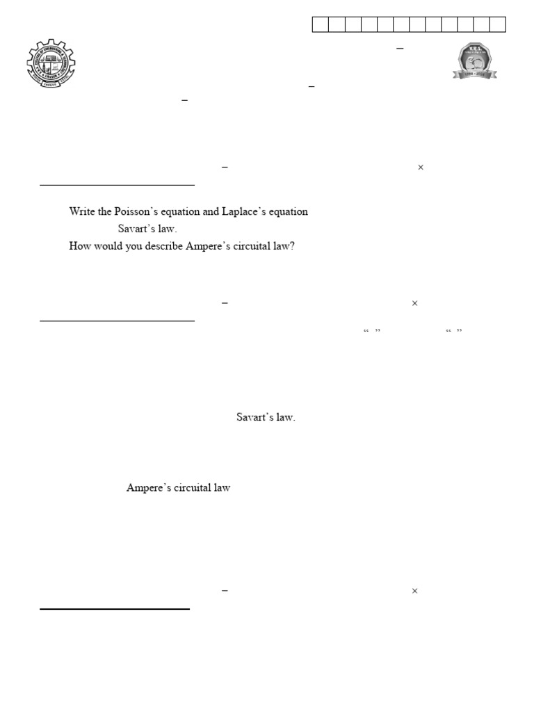 Ee3301 Emf Ca Ii QP ND 24 | PDF | Inductance | Magnetic Field