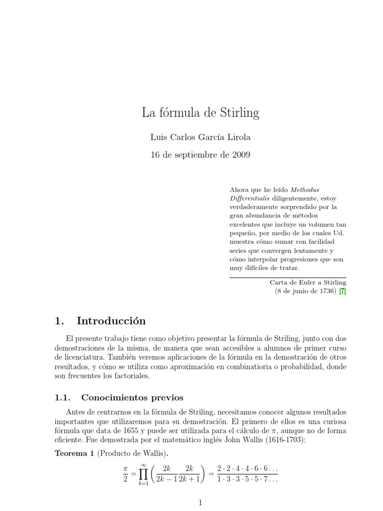 Stirling | PDF | Análisis matemático | Objetos matemáticos