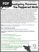 Peppered Moth Evolution Simulation Lab | PDF | Chart