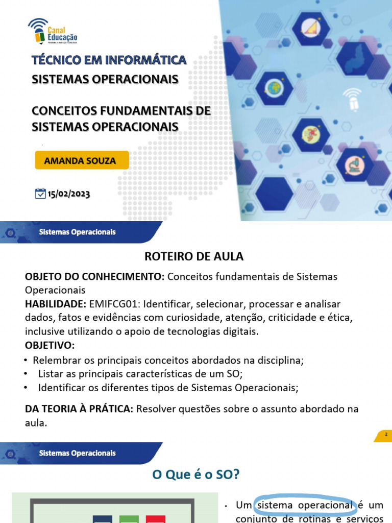 Tã C Informã Tica Tarde Sistemas Operacionais 15 02 2023 Conceitos Fundamentais de Sistemas P1 ...