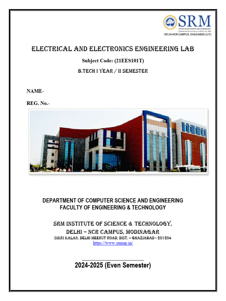 EEE Lab Front Page | PDF