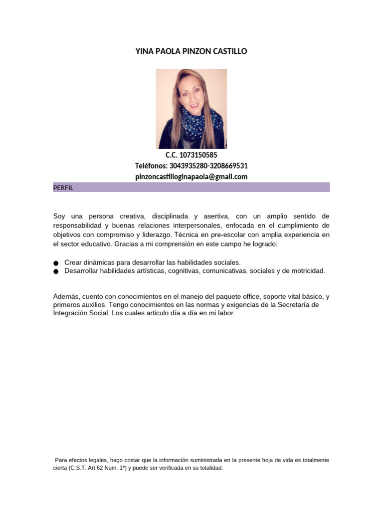Yina Paola Pinzon Castillo. Ventas | PDF