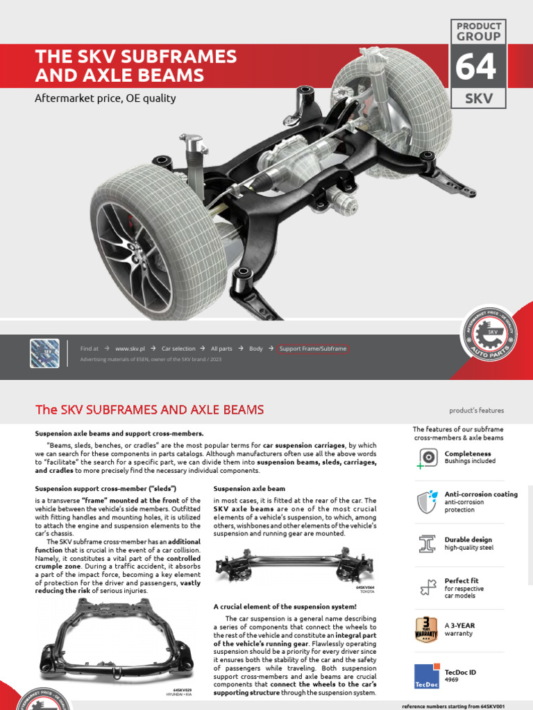 The SKV subframes and axle beams | PDF | Axle | Automotive Technologies