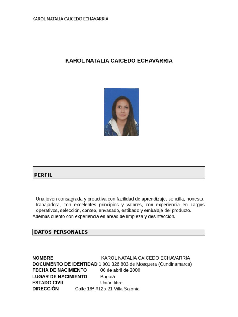 HV Natalia Caicedo Echav | PDF