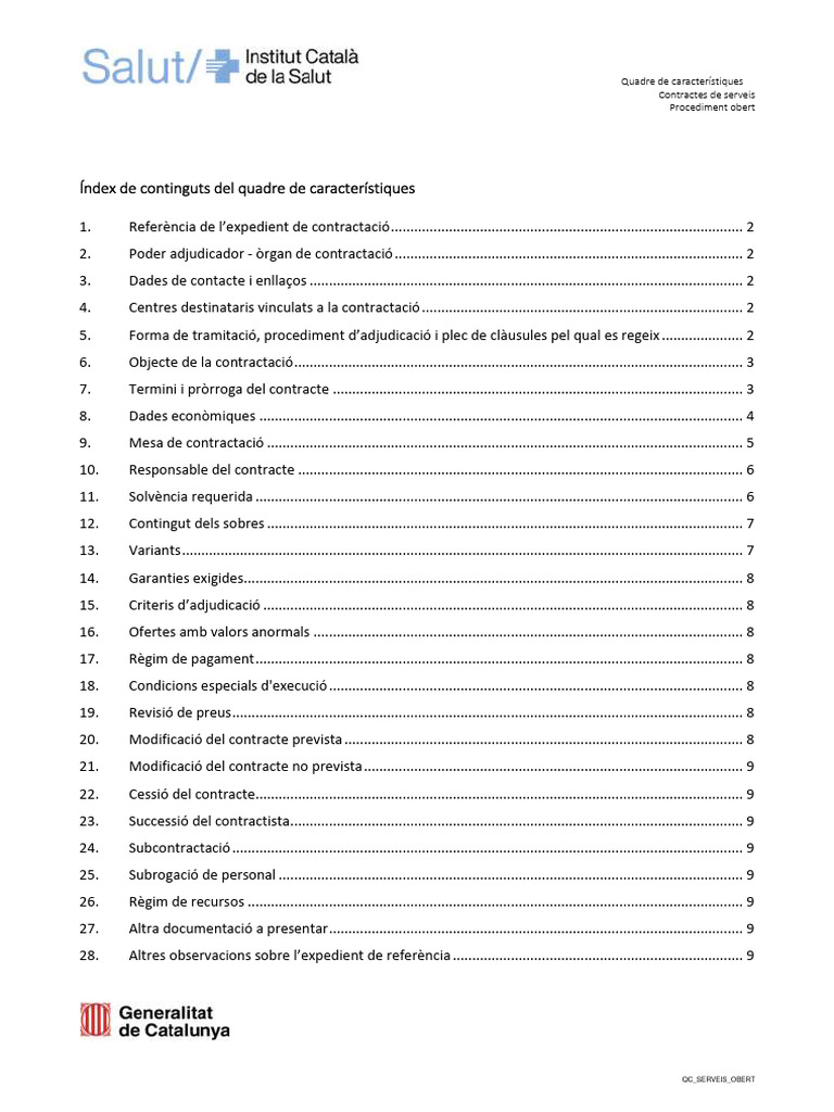 0-Quadre de Característiques | PDF