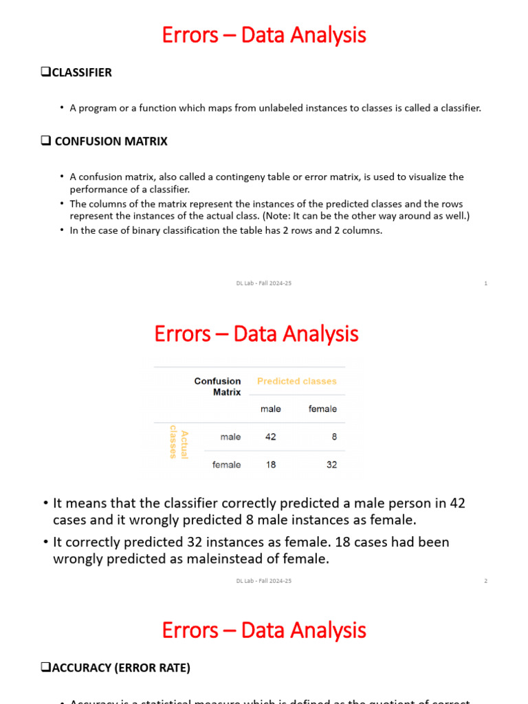 Analyzing Errors - Data Analysis | PDF