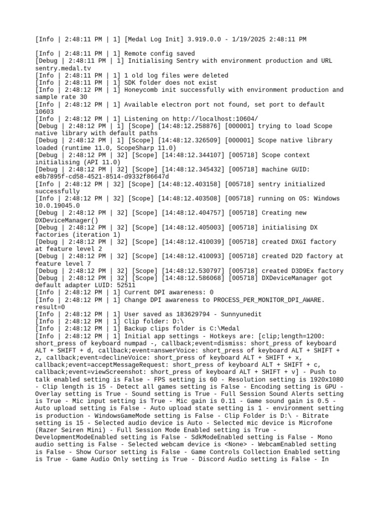 Medal App Initialization Log 3.919 | PDF | Computer Engineering | Computing