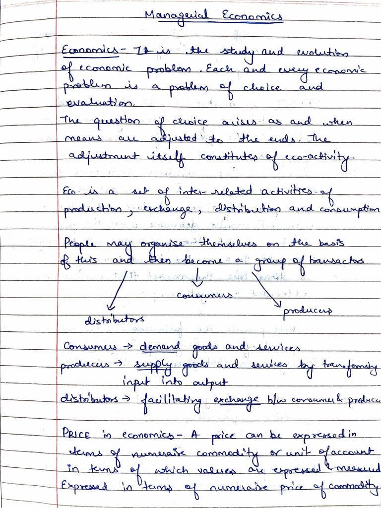 Notes On Managerial Economics | PDF