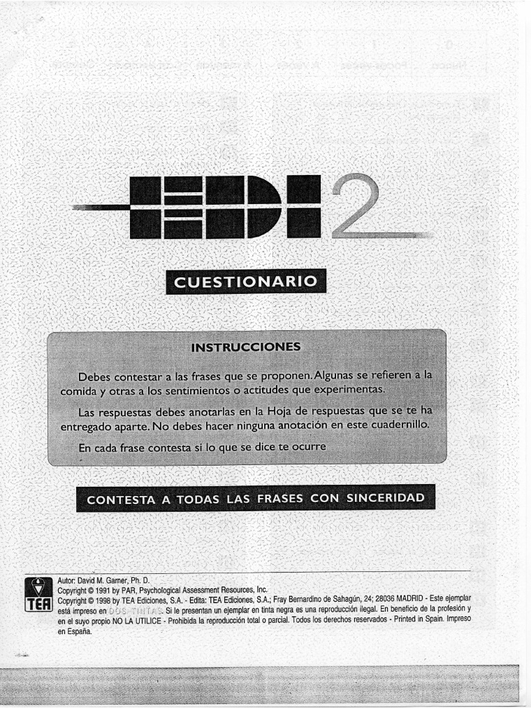 EDI-2 Cuadernillo | PDF