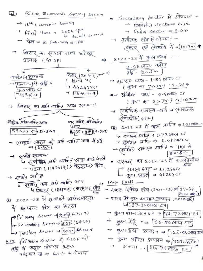 Bihar Economic Survey | PDF