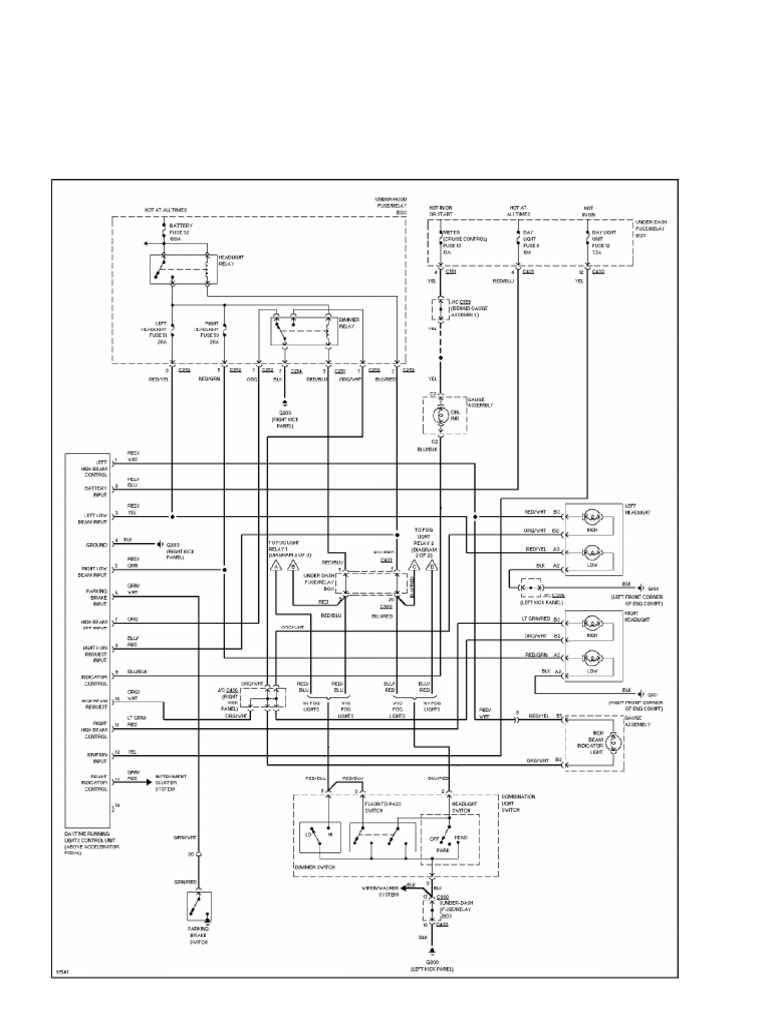 System Wiring Diagrams Headlight Circuit, W/ DRL (1 of 2) | PDF
