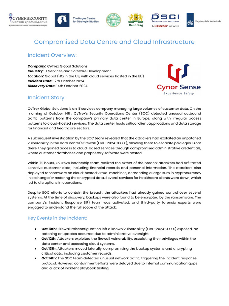 IDCSS 2024 Compromised Data Center and Cloud Infrastructure Challenge ...