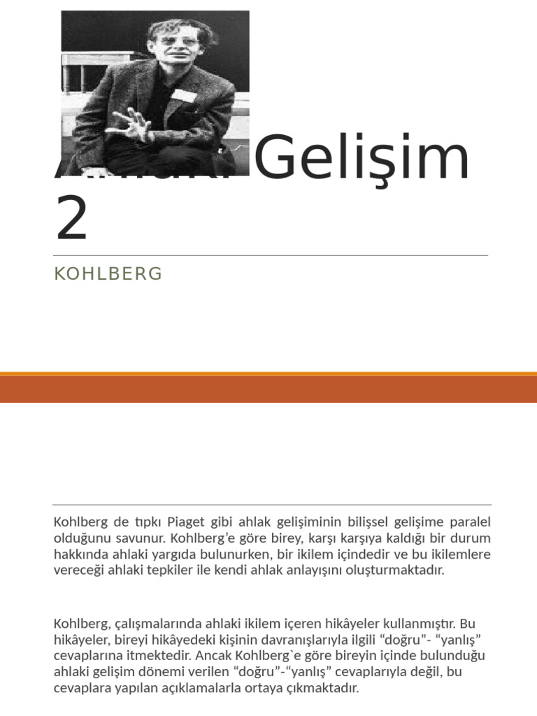 5. Hafta. 2. Sunum. Ahlaki Gelişim 2 | PDF