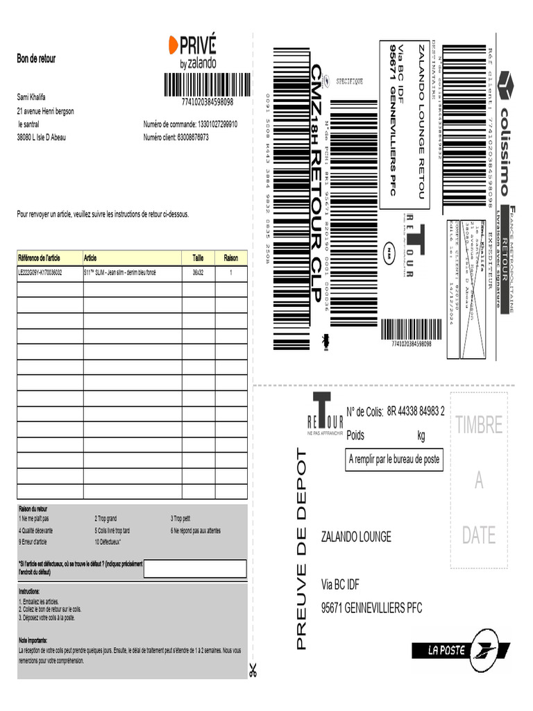Timbre A Date: Bon de Retour | PDF