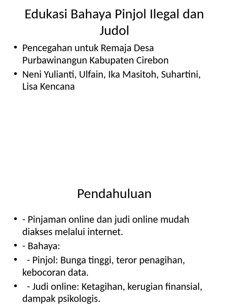 Edukasi Bahaya Pinjol dan Judi Online | PDF
